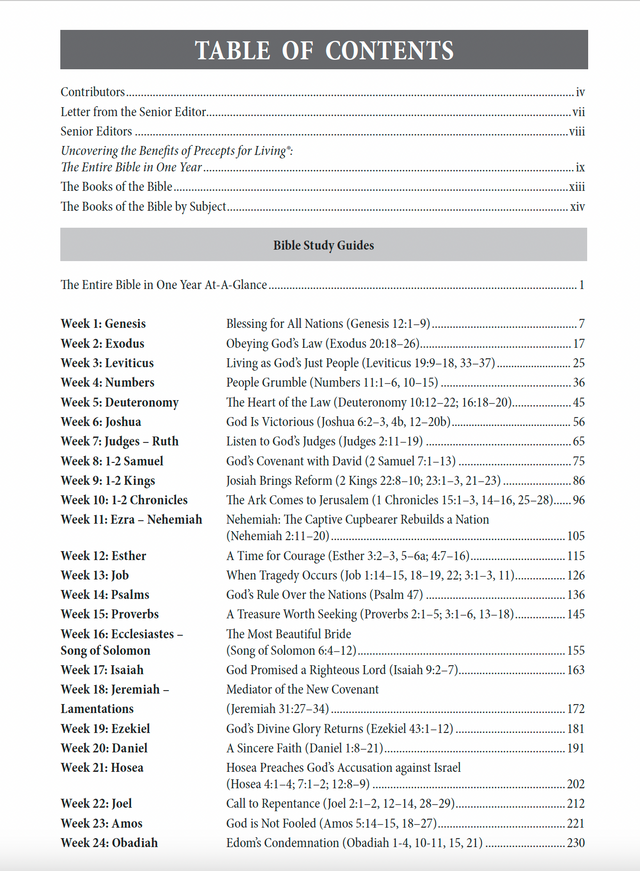 Precepts for Living®: The Entire Bible in One Year Large Print – UMI ...